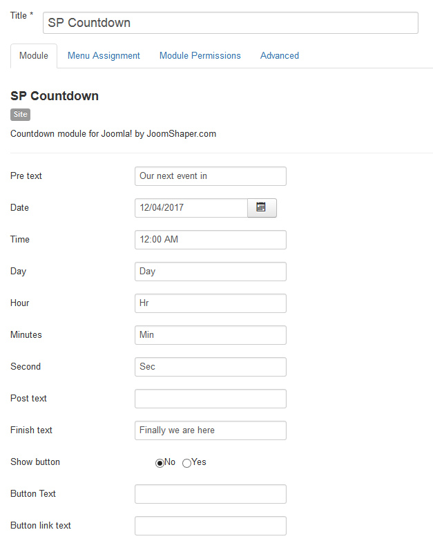 SP Countdown - JoomShaper