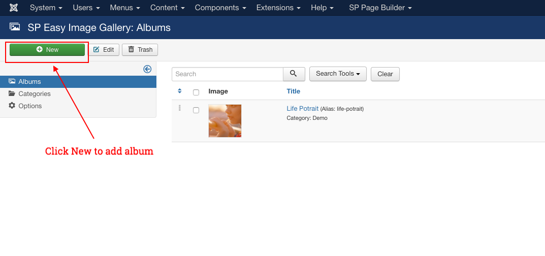 Create Albums | SP Easy Image Gallery - Documentation | JoomShaper