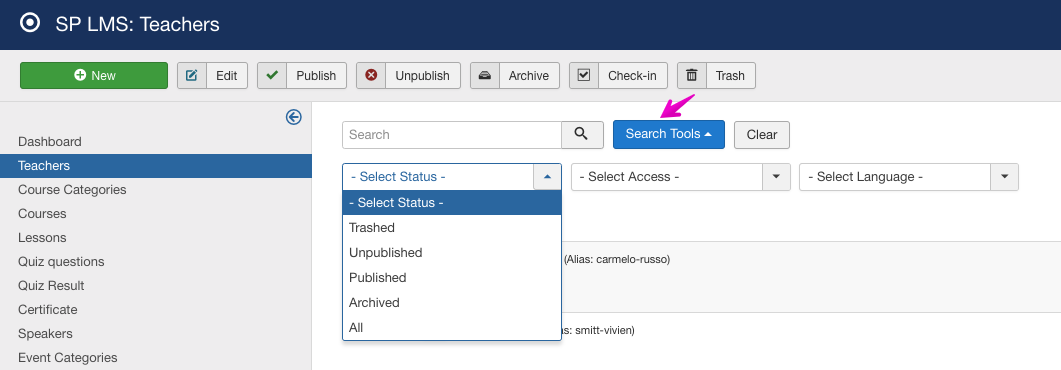 Getting to know the panel | SP LMS - Documentation | JoomShaper