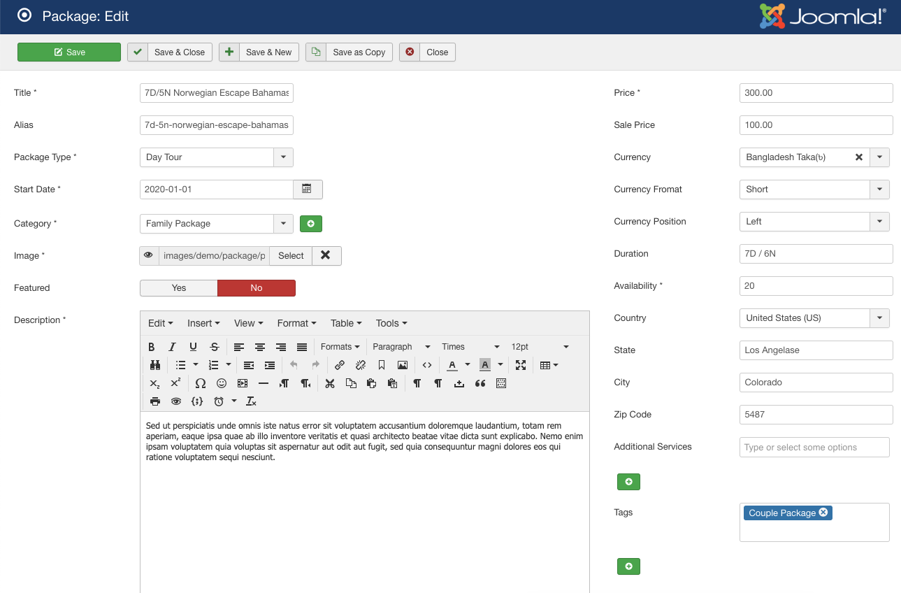 SP Booking - Complete Travel Booking Extension for Joomla - JoomShaper