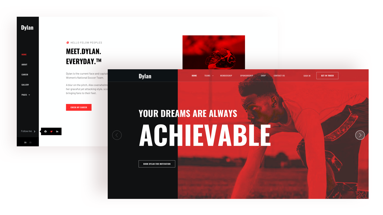 Dylan - Joomla Template for Athlete, Portfolio and Sport - JoomShaper