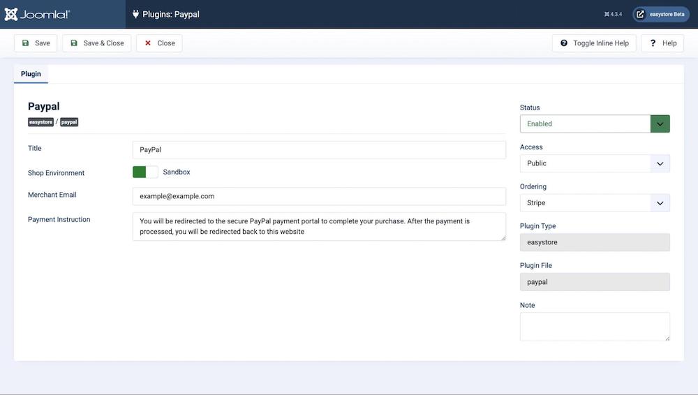 PayPal | EasyStore - Documentation | JoomShaper