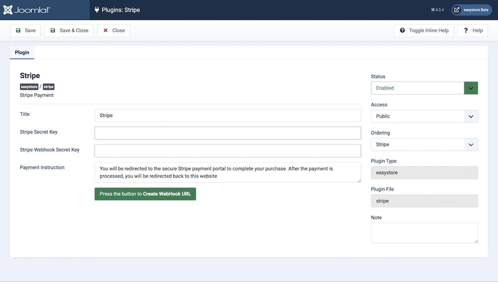 Stripe | EasyStore - Documentation | JoomShaper