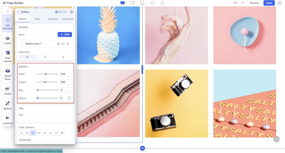 Gallery | SP Page Builder (Pro) - Documentation | JoomShaper