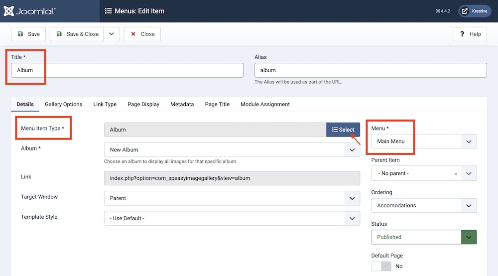 Assigning SP Easy Image Gallery Items as Menu Items | SP Easy Image Gallery - Documentation ...